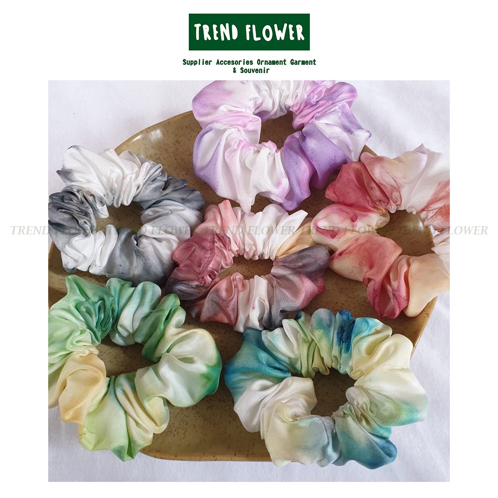 Jual Scrunchie Tie Dye cepol hijab tie die ikat rambut anti pusing anti ...