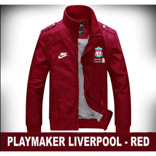 Jual Jaket Liverpool Waterproof Outdoor Warna Merah Model Sporty ...