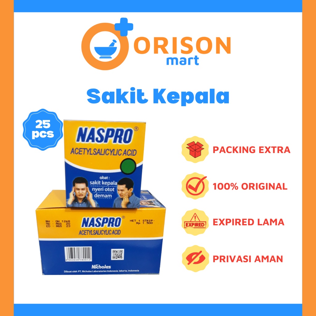 Jual NASPRO BOX ISI 25 STRIP @4 TABLET / SAKIT KEPALA DAN GIGI | Shopee ...