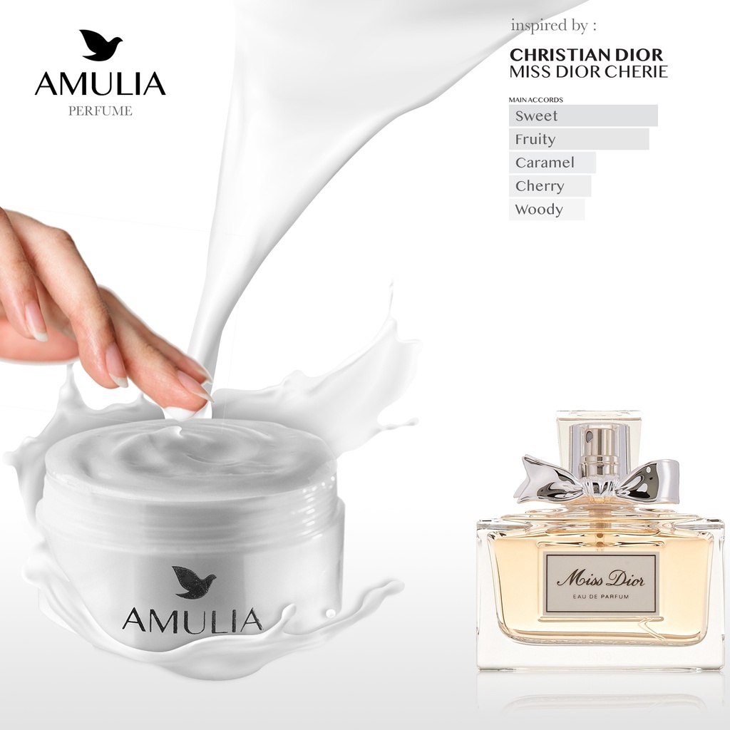 Jual Amulia Body Lotion Aroma Inspirasi Miss Dior Cherie 50gr | Shopee ...