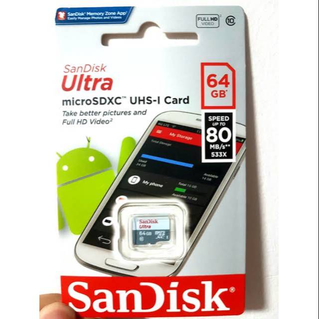 Jual Micro SD Card Ultra Memory Card MMC 64GB 64 GB Class 10 ORIGINAL ...