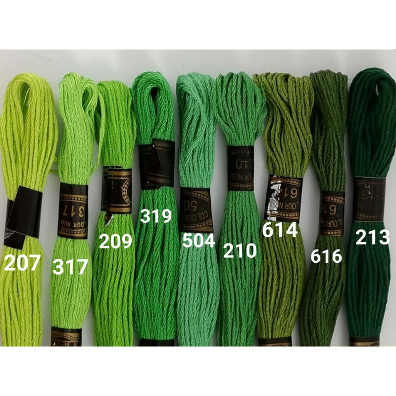 Jual Benang Sulam Kristik Stitch Rose Seri Warna Hijau | Shopee Indonesia