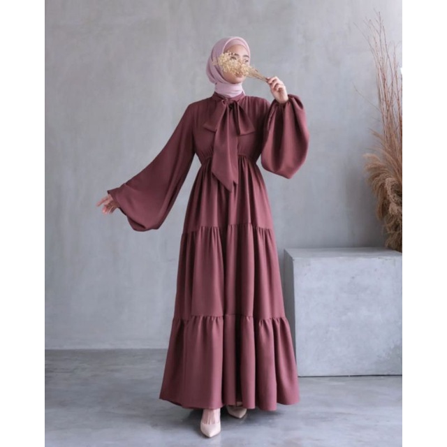 Jual ZAYANA DRESS - natural dress lengan balon bishop gamis jumbo ...