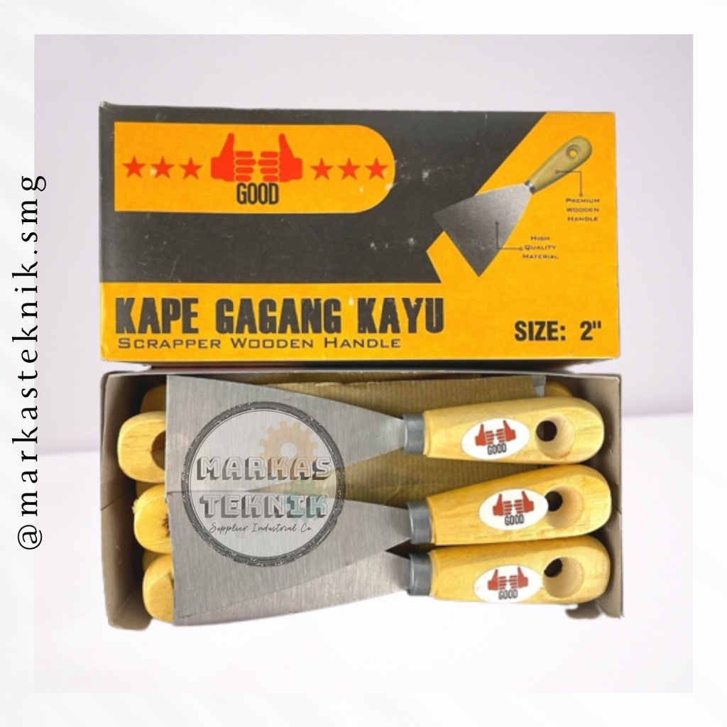 Jual GOOD Kape Skrap Scrapper Gagang Kayu 2" / 2 Inch | Shopee Indonesia