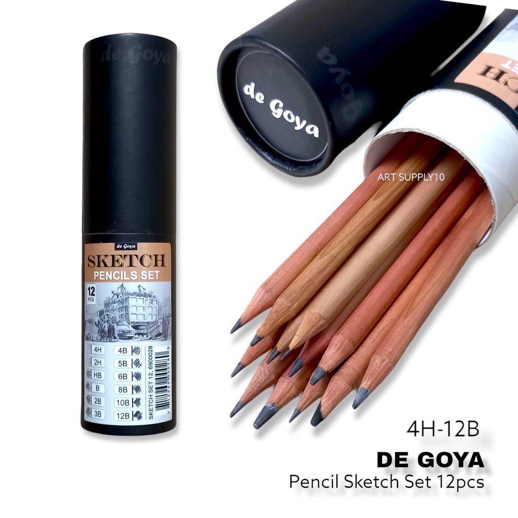 Jual Pensil Gambar Set De Goya Drawing Pencil Set of 12pcs 4H-12B | Shopee Indonesia