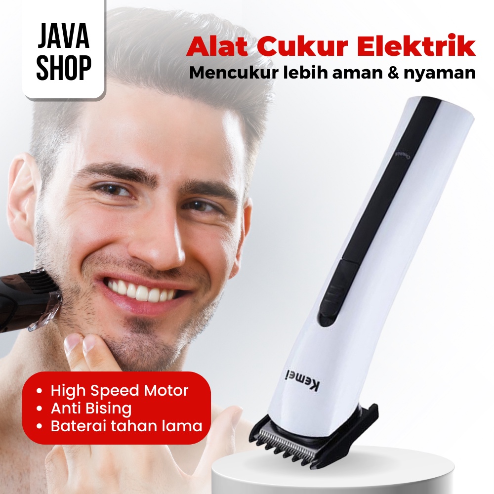Jual JAVASHOP Kemei Alat Cukur Elektrik Pencukur Rambut Bulu Hair Trimmer Shaver | Shopee Indonesia