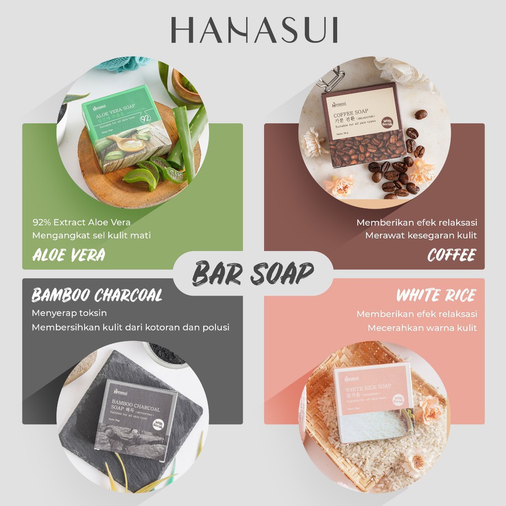 Jual HANASUI Body Bar Soap/Sabun Batang wangi BPOM/SABUN WAJAH/HANASUI ...