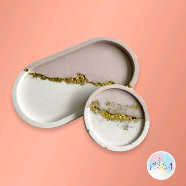 Jual Pot Mini dan Tray Estetik 2colors list gold | Shopee Indonesia