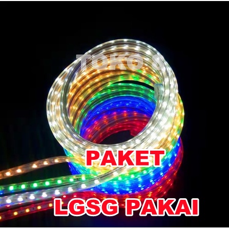 Jual PAKET LAMPU LED STRIP SELANG 220V LENGKAP TINGGAL COLOK 5050 LAMPU ...