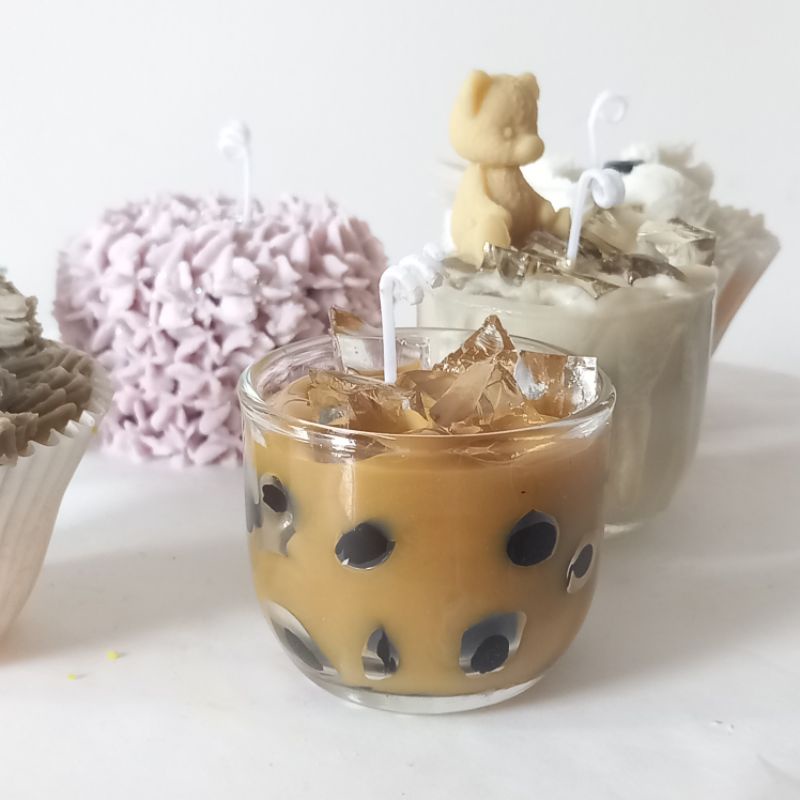 Jual Boba Bubble Tea Aesthetic Scented Candles / Korean Candle / Lilin ...