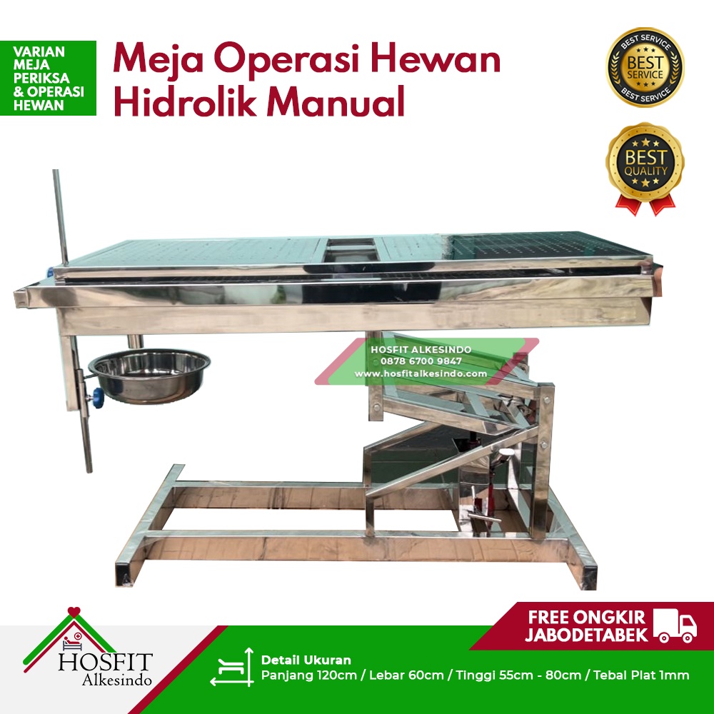 Jual Meja Operasi Hewan Hidrolik Elektrik - Manual Stainless Steel 304 ...