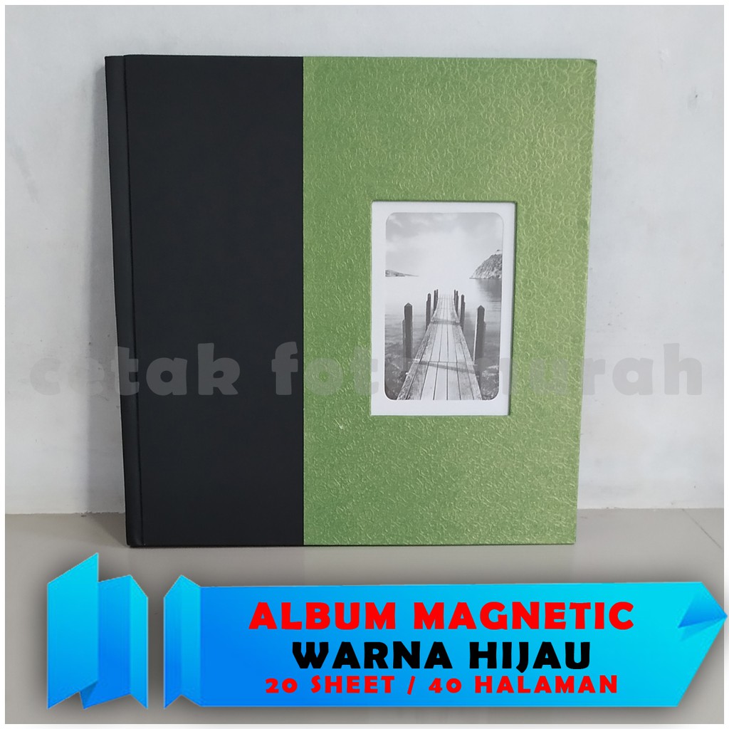 Jual Album Magnetic 20 Sheet Hijau / 40 Halaman ( gratis Tas Cantik ...