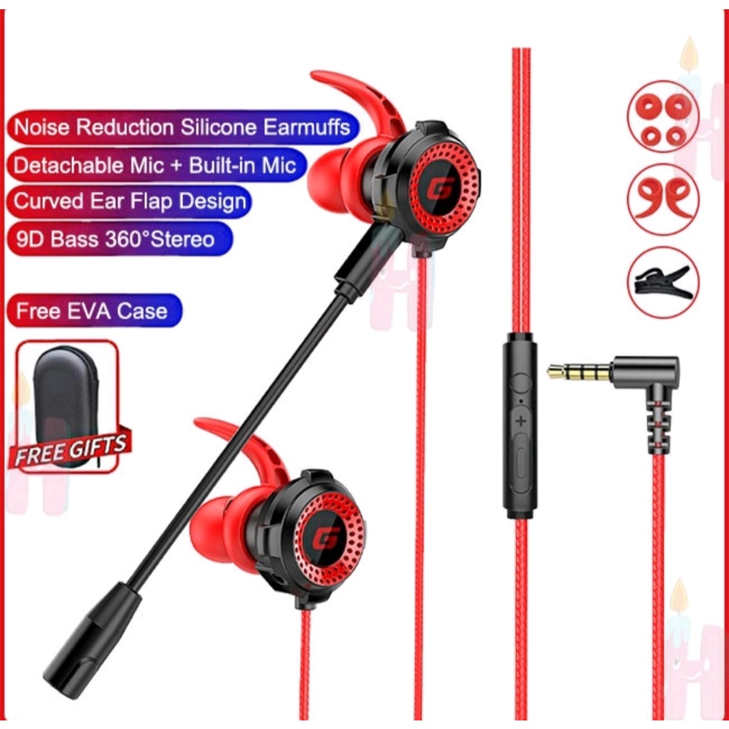 Jual HEADSET GAMING 9D BASS SURROUND STEREO WITH MIC HANDSFREE EARPHONE GAMING | Shopee Indonesia