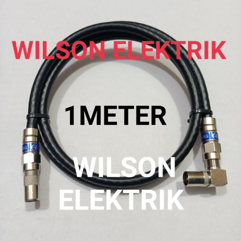 Jual KABEL ANTENA TV JACK MALE L TO FEMALE KONECTOR RG6 TRSXL-6LMG (1METER) | Shopee Indonesia