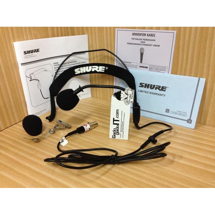 Jual Mic Headset SHURE WH-20 / WH 20 / WH20 Shure Mic Headbeand ...