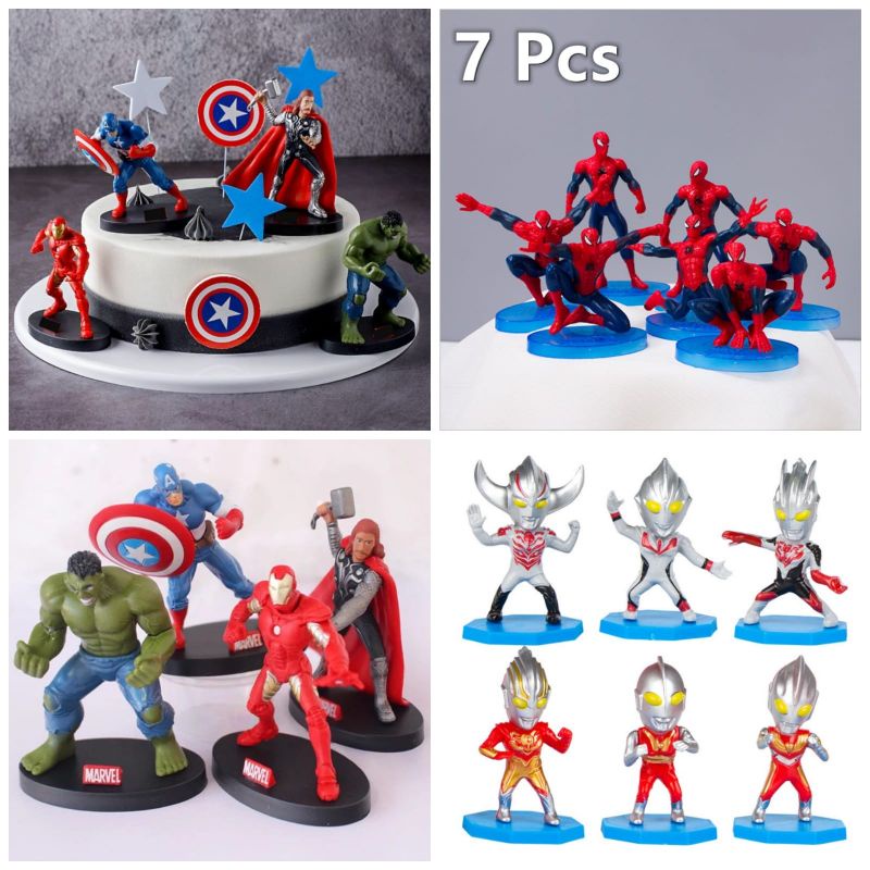 Jual Hiasan Kue Figure SET tema SUPERHERO - Hiasan Kue Avenger ...