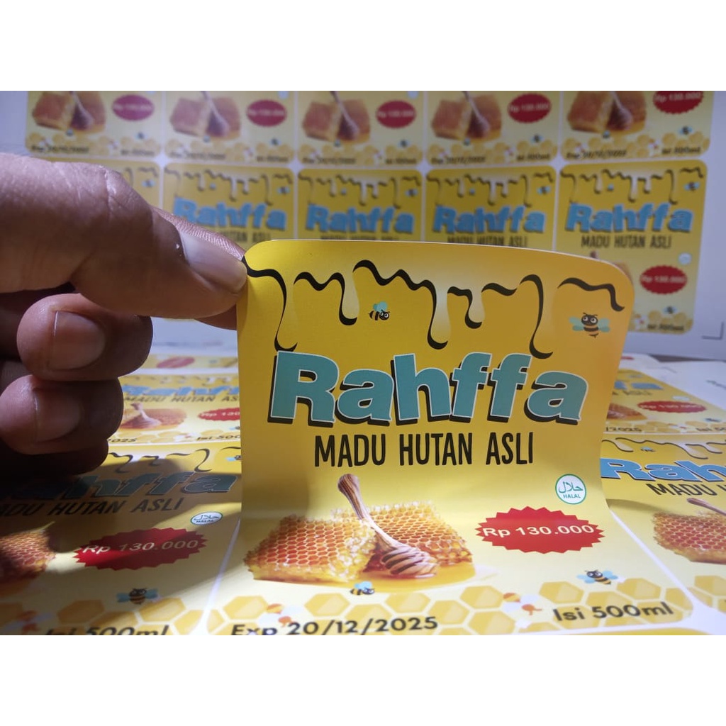 Jual Cetak Stiker Label Makanan Untuk Kemasan Produk Madu Hutan Asli ...