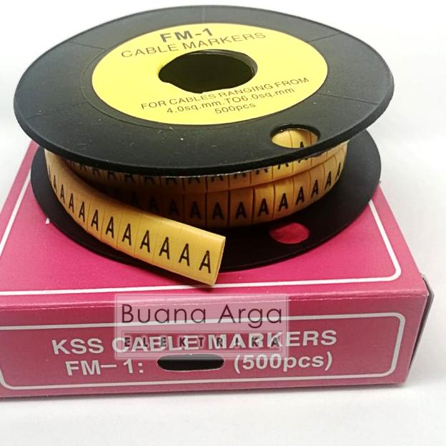 Jual Cable Marker FM-1 huruf A-Z, simbol (-), (+), (/) angka 0-9 merk ...