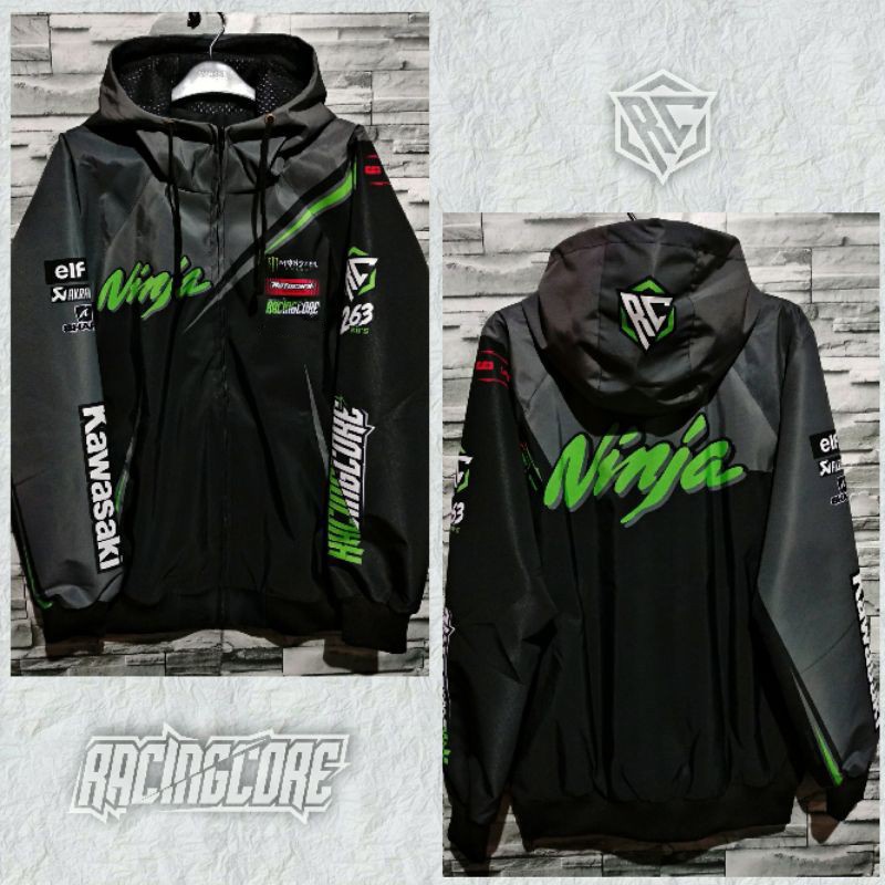 Jual JAKET NINJA HOODIE NINJA JAKET KAWASAKI PRIA SUNMORI WATERPROOF ...