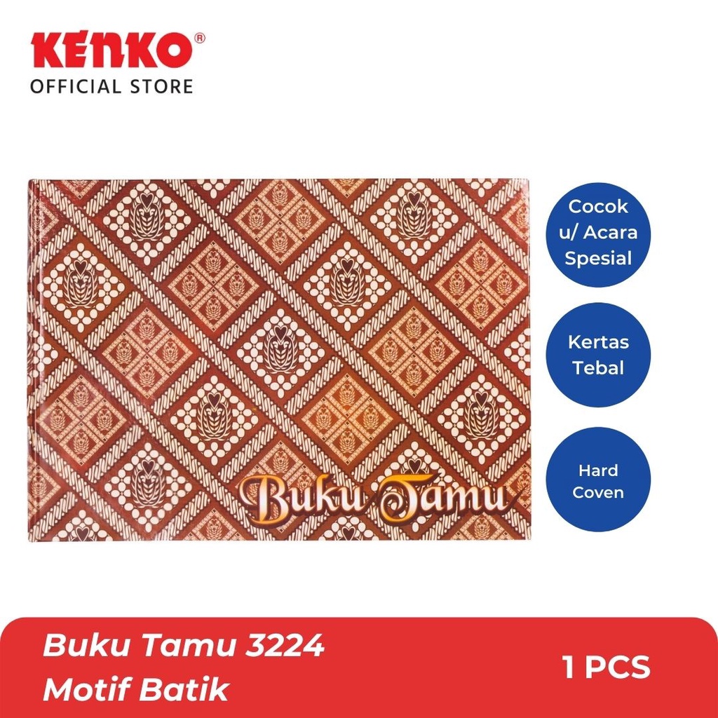 Jual Buku Tulis Tamu Acara Pernikahan Wedding BT-3224 Motif Batik Kenko ...