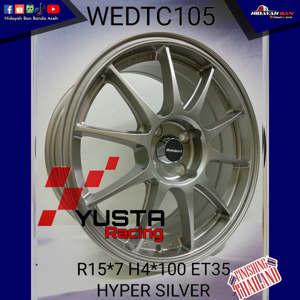 Jual Velg Mobil Wedssport WEDTC105 Ring 15x7 H 4x100 +35 HS | Shopee ...