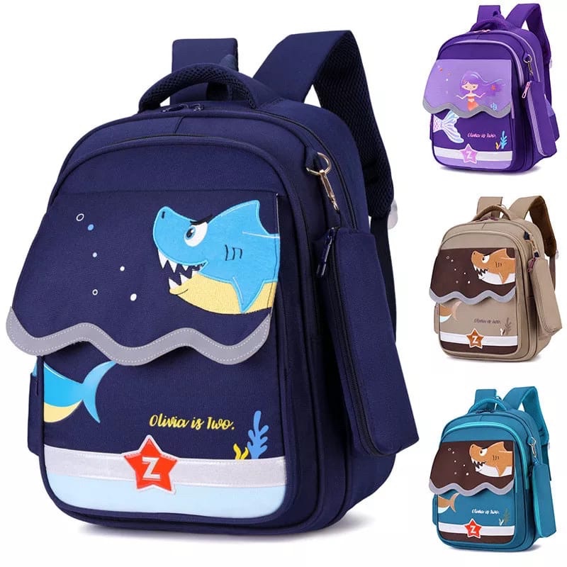 Jual SOGE.TAS - Tas Ransel Anak Sekolah Laki-laki SD TK PAUD Motif Kartun Hiu Tas Sekolah Anak ...