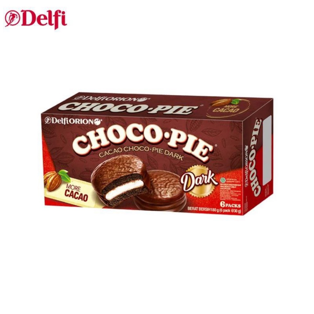 Jual Delfi Orion Choco Pie Cacao Chocopie Dark 180 gr (6 x 30gr ...