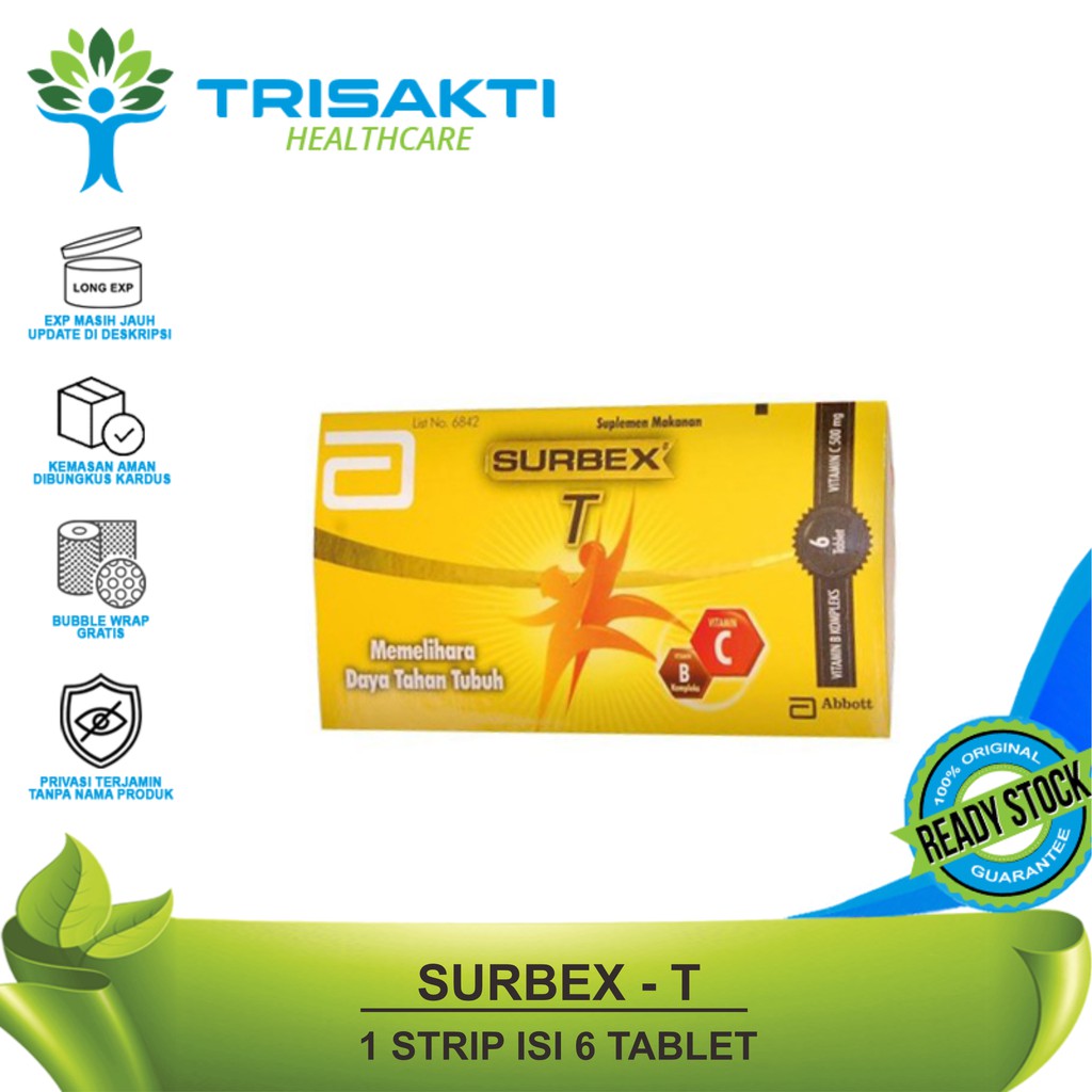 Jual Surbex T box 30 tablet - Vitamin B kompleks & Vitamin C | Shopee ...