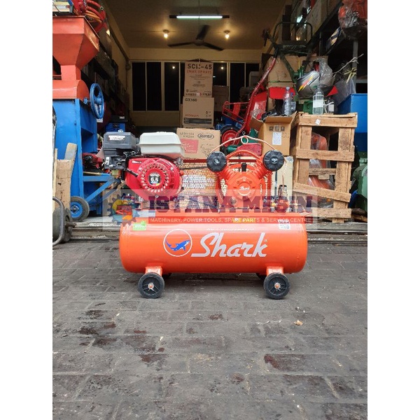 Jual MESIN KOMPRESSOR ANGIN SHARK 1/2HP KOMPRESOR 2 PISTON COMPLETE ...