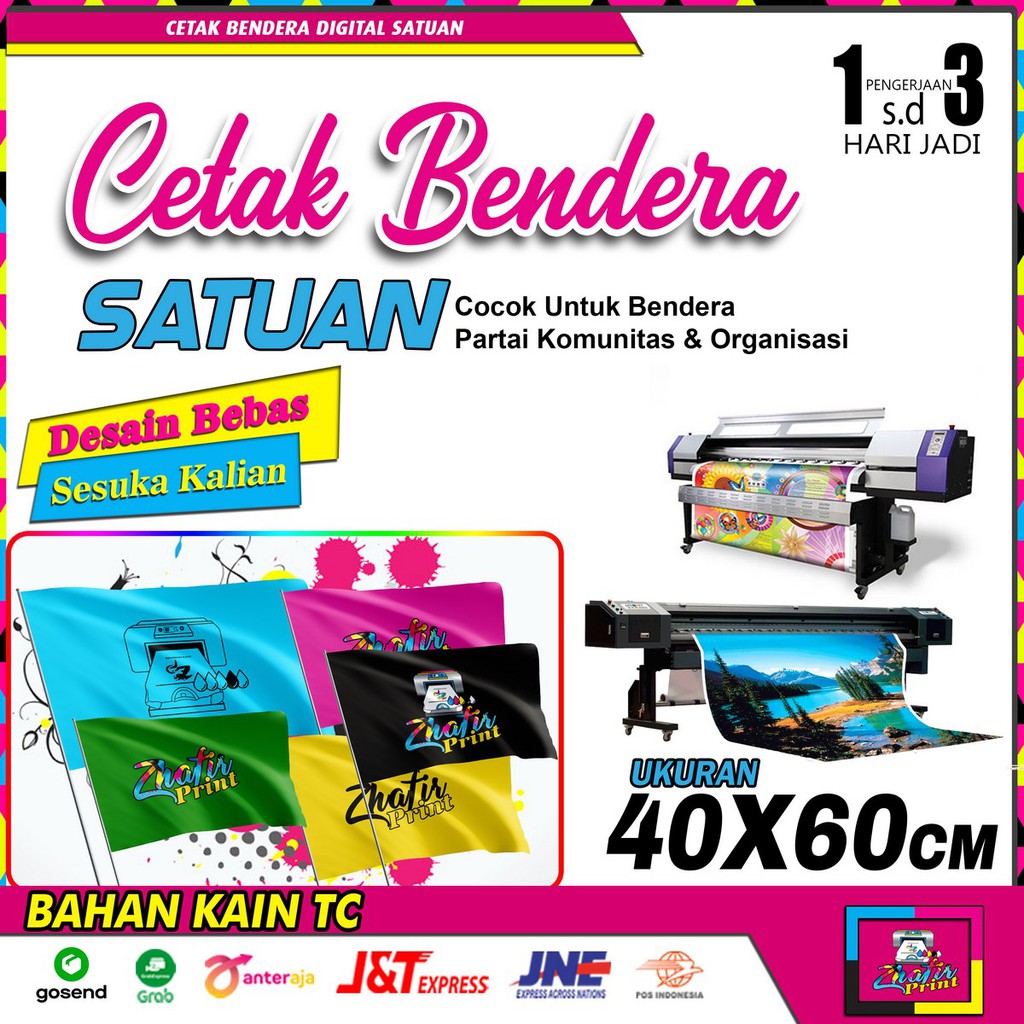 Jual Bendera Custom Satuan bahan kain TC Lokal Uk. 40x60cm | Shopee ...