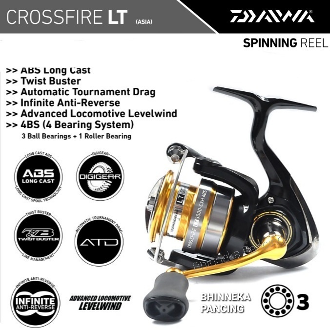 Jual Reel Daiwa CROSSFIRE LT 4BS | tahun 2020 | Spinning | Alat pancing unggulan | Shopee Indonesia
