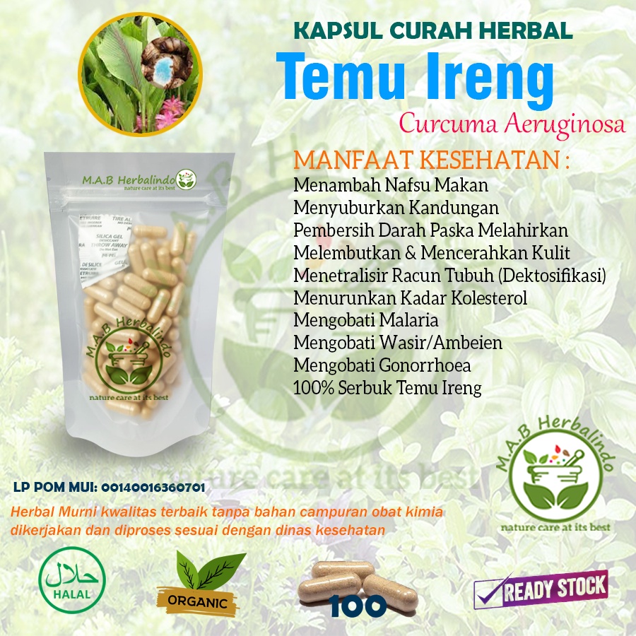 Jual TEMU HITAM IRENG 100 Kapsul Herbal Kesuburan Gonorrhoea Kurap ...