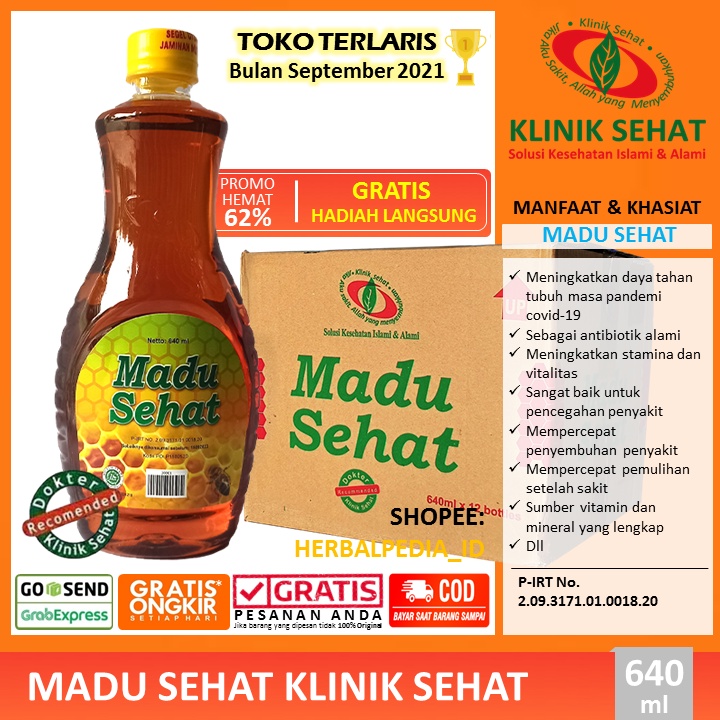 Jual Madu Sehat 640ml Klinik Sehat 100% Original - Madu Murni Asli ...