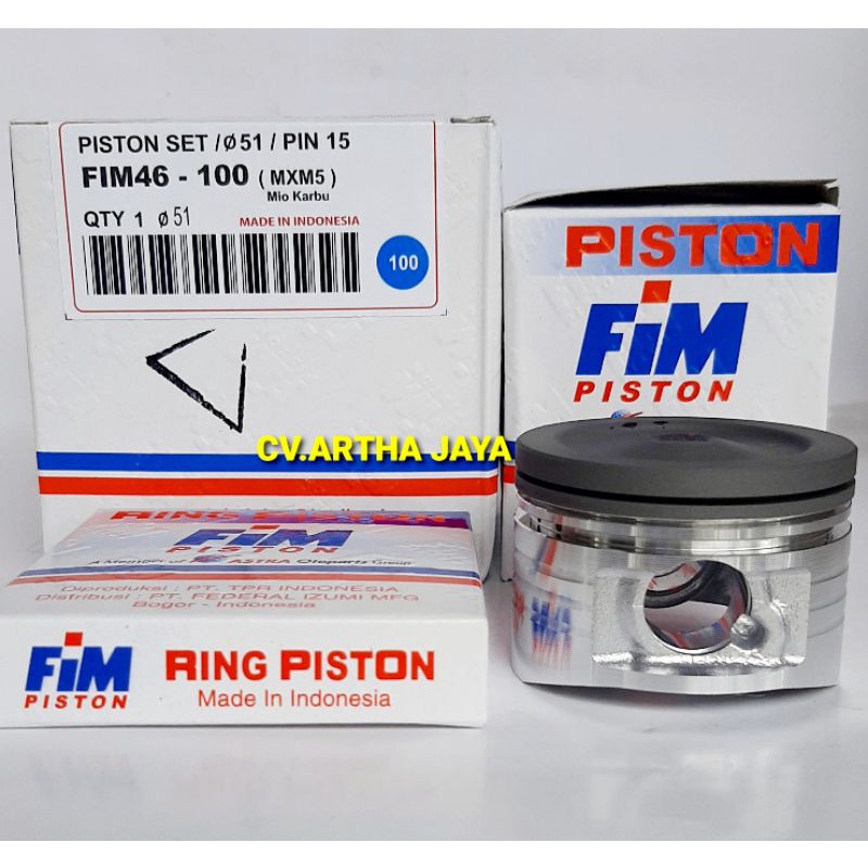 Jual PISTON KIT FIM FIM46 YAMAHA MIO / MIO KARBU / MIO NEW / MIO SPORTY ...