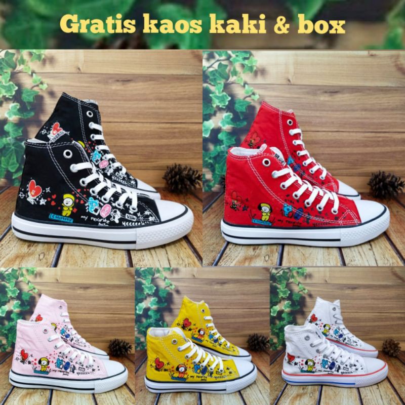 Jual Sepatu Anak Perempuan BTS Bt21 Converse All Star Sneakers Casual ...