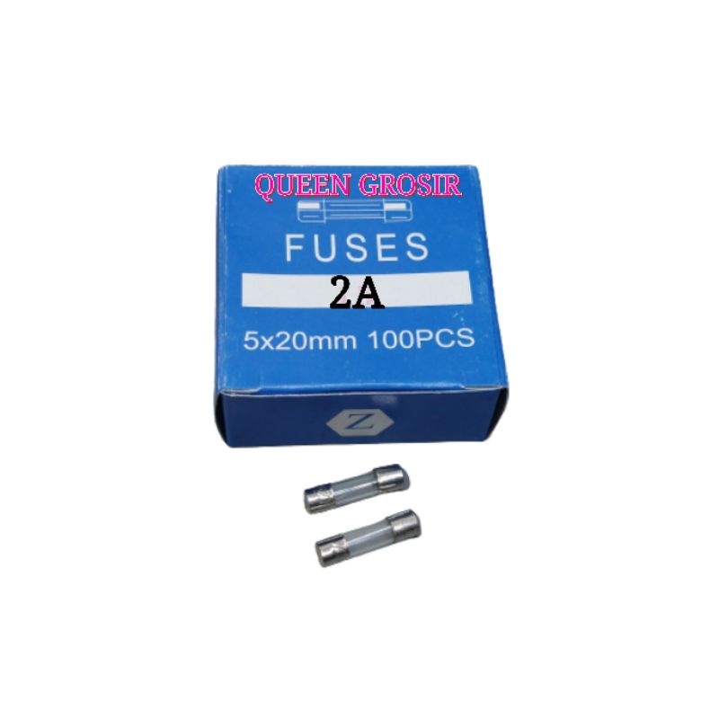 Jual Fuse Sekring Kaca Tabung Kecil 2A ( 1 kotak isi 100 PCS ) | Shopee Indonesia