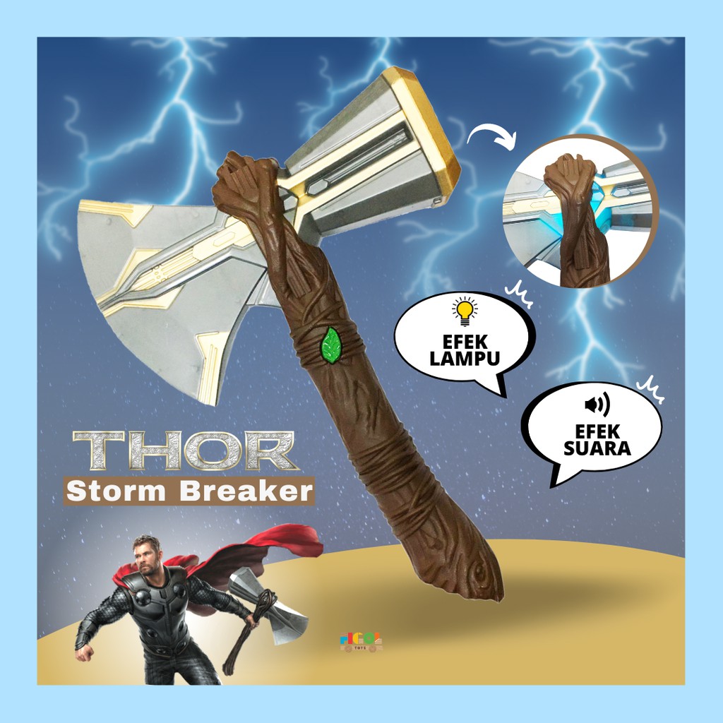 Jual Mainan Anak Palu Thor Kapak Sakti Lampu Suara Thor Hammer | Shopee ...