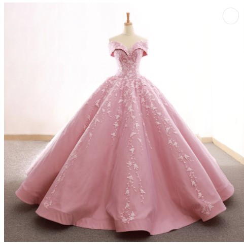 Jual Gaun pengantin European fashion sexy women pink off shoulder long ...