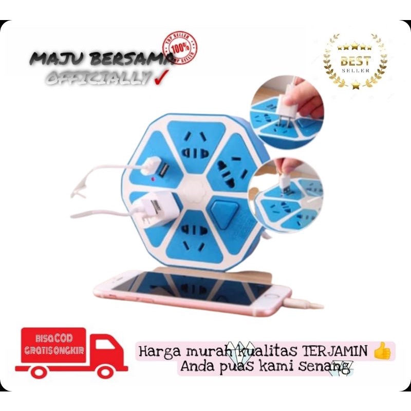 Jual MB - Hexagon Stop kontak 2 USB Socket Stop kontak 2USB Colokan listrik Smart | Shopee Indonesia