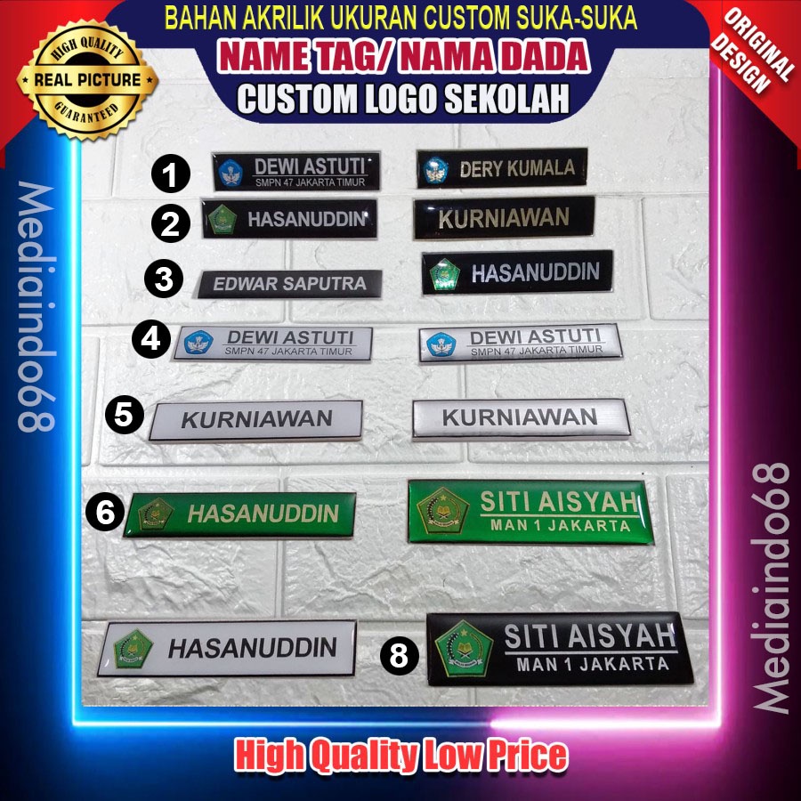 Jual Papan Nama , Name Tag , Nama Dada Sekolah/Mahasiswa Kampus ...