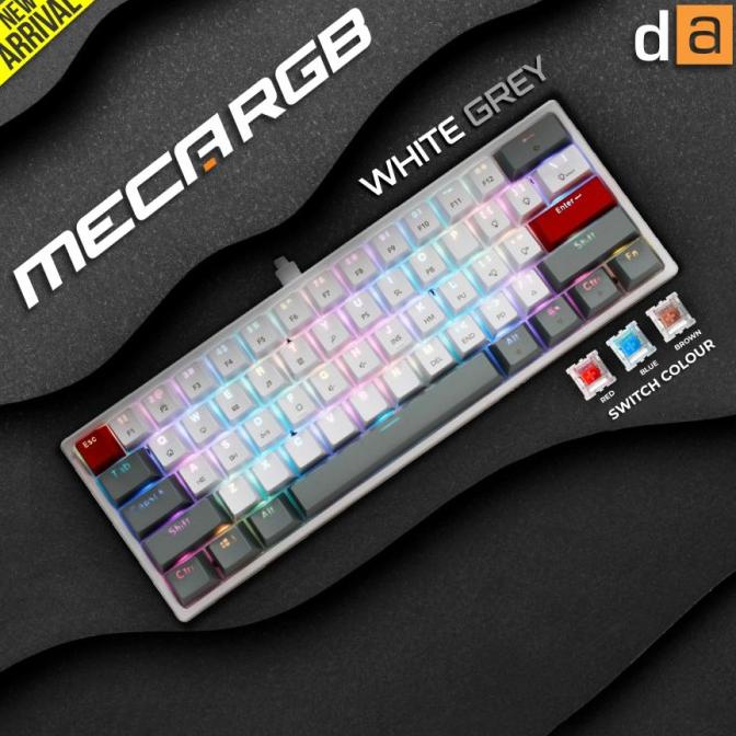 Jual Digital Alliance Keyboard Gaming Meca 6 WHITE GREY RGB LED Colors ...