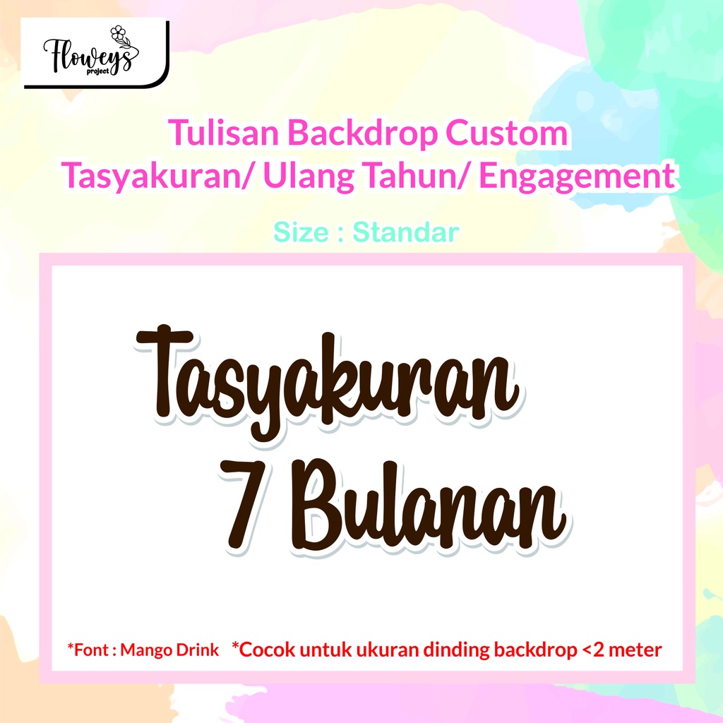 Jual [Styrofoam] Tulisan Backdrop Custom Tasyakuran/ Ulang Tahun ...