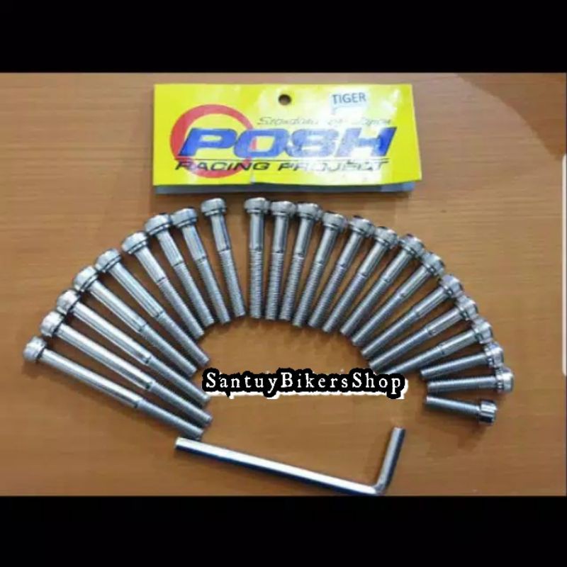 Jual Baut Blok Baut Mesin Tiger Megapro Stainles Posh | Shopee Indonesia