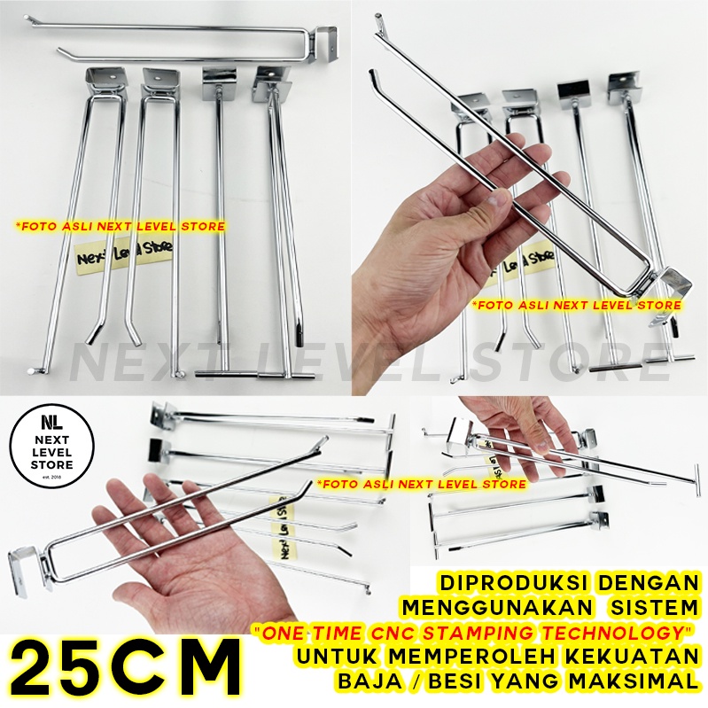 Jual Single Hook Label Price Tag Kotak 10 15 20 25 30 CM Tebal 6mm Besi ...