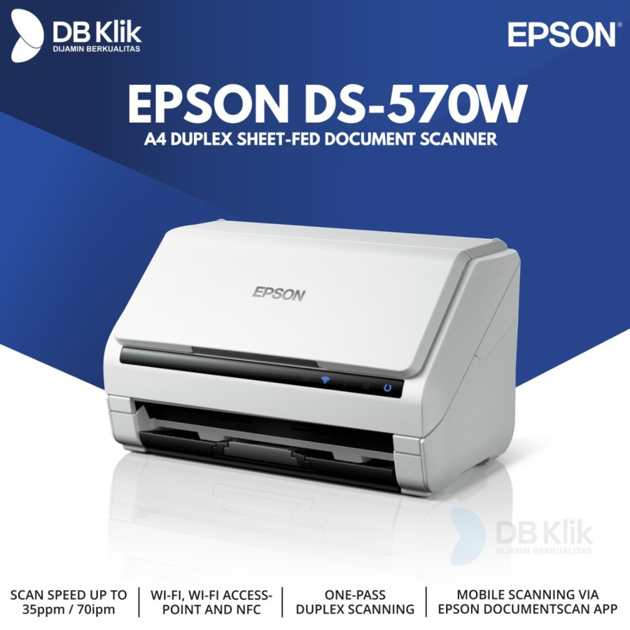 Jual Scanner EPSON DS-570W A4 Wi-Fi Duplex (Sheet-fed Document 300 DPI) | Shopee Indonesia