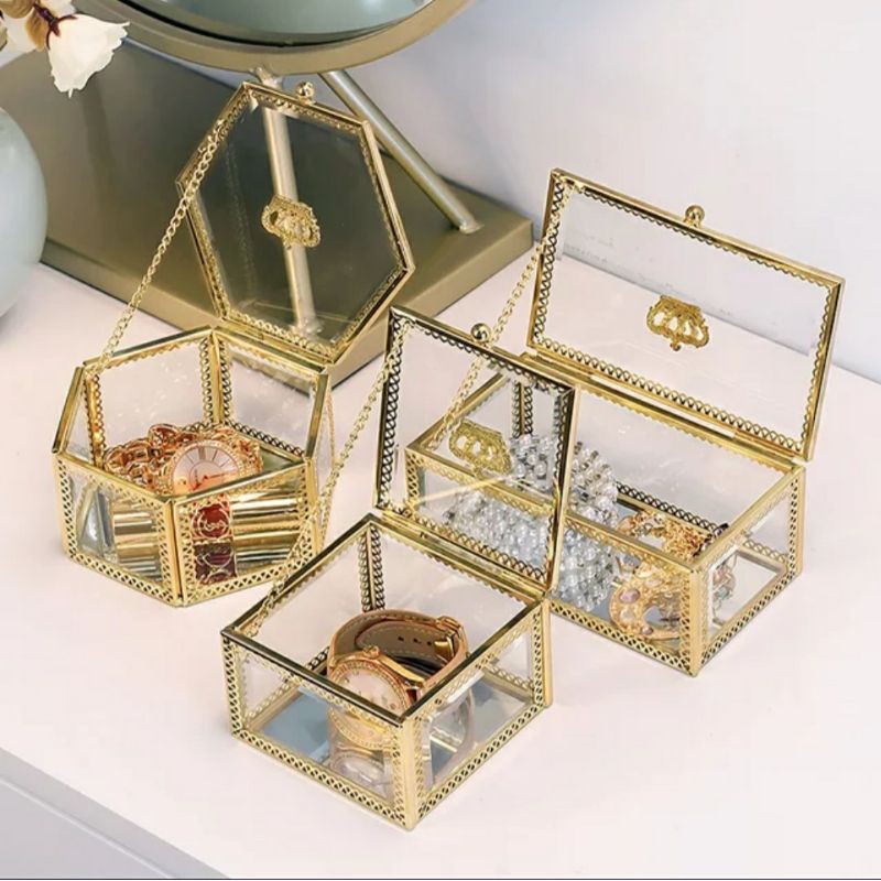 Jual Jewelry Glass Box (Kotak Kaca Perhiasan) | Shopee Indonesia