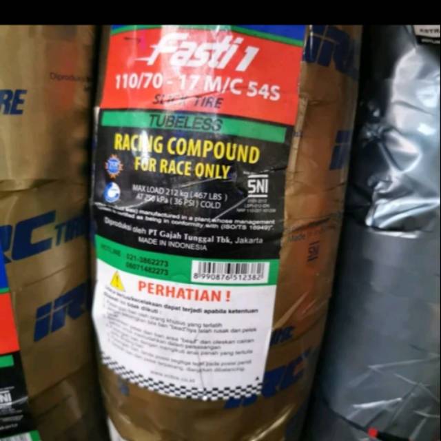 Jual IRC 110 70 17 FASTI 1 BAN BALAP SOFTCOMPOUND RING 17 TUBELES ...