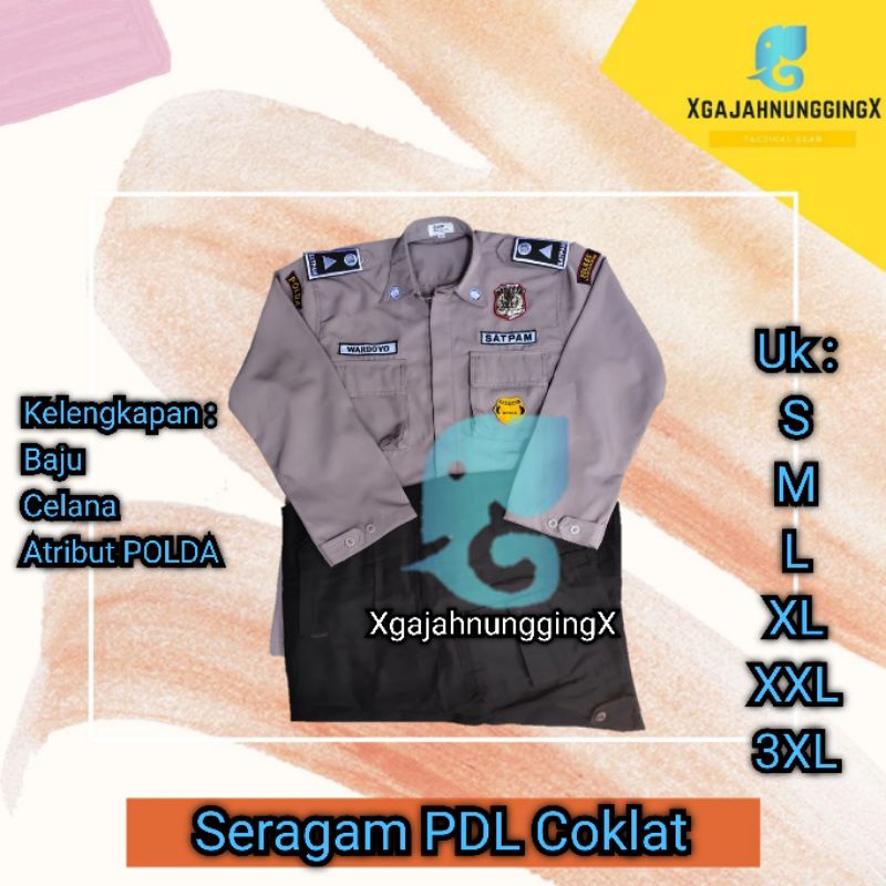 Jual SETELAN PDL Seragam Satpam Krem Terbaru 2023 Lengan Panjang Satpam ...