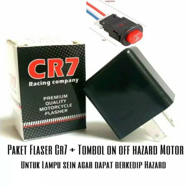 Jual Paket Murah Flasher CR7 Flaser & Tombol Saklar On Off Hazard Agar ...
