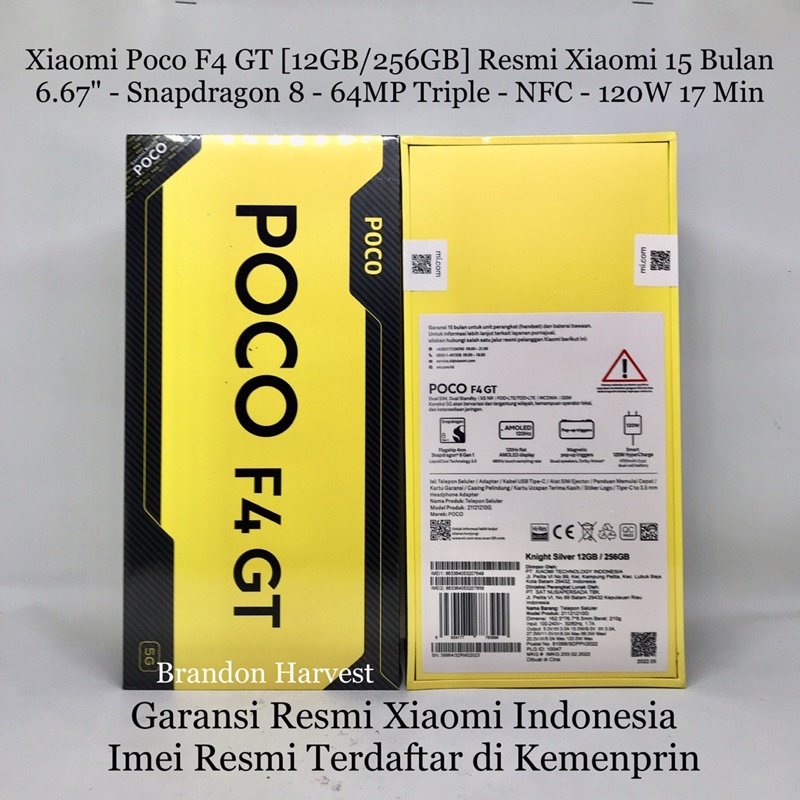 Jual Xiaomi Poco F4 GT [12GB+256GB] Snapdragon 8 | 64MP Triple Camera | 6.68" AMOLED | Li-Po ...